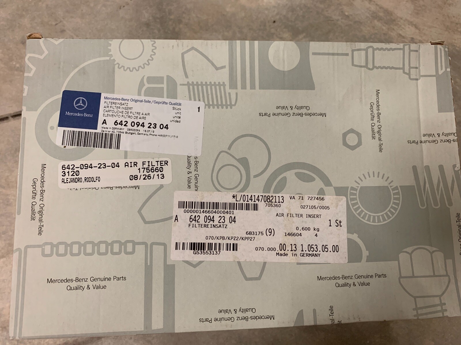 Mercedes air filter A6420942304 / W166 / W221 | eBay