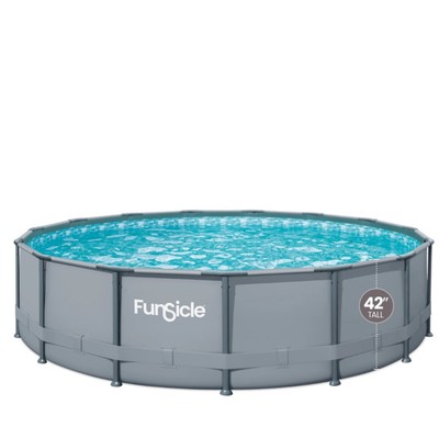 Funsicle 15ft Oasis Round Above Metal Frame Swimming Pool,Includes Pump ...