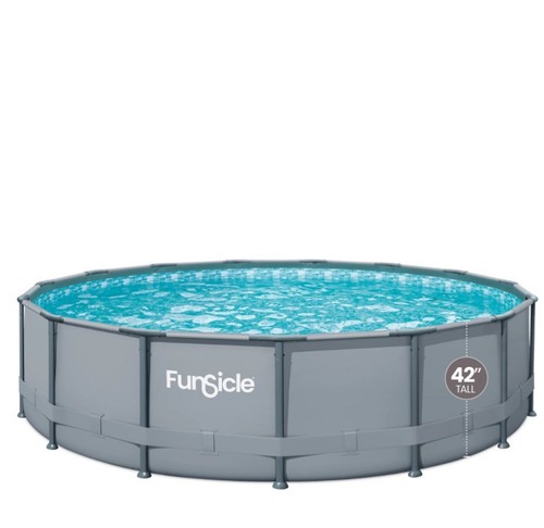 Funsicle 15ft Oasis Round Above Metal Frame Swimming Pool,Includes Pump ...