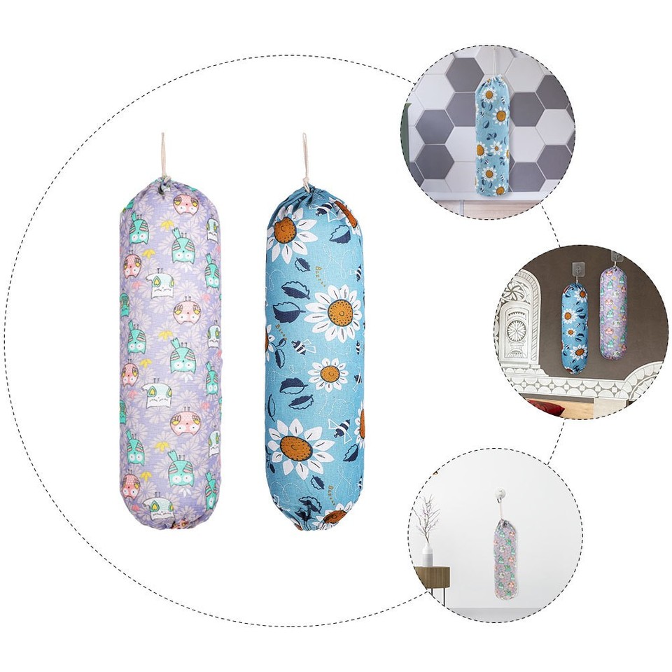 2 Pcs Kitchen Bag Dispenser Reusable Holder Grocery Organizer Plastic ...