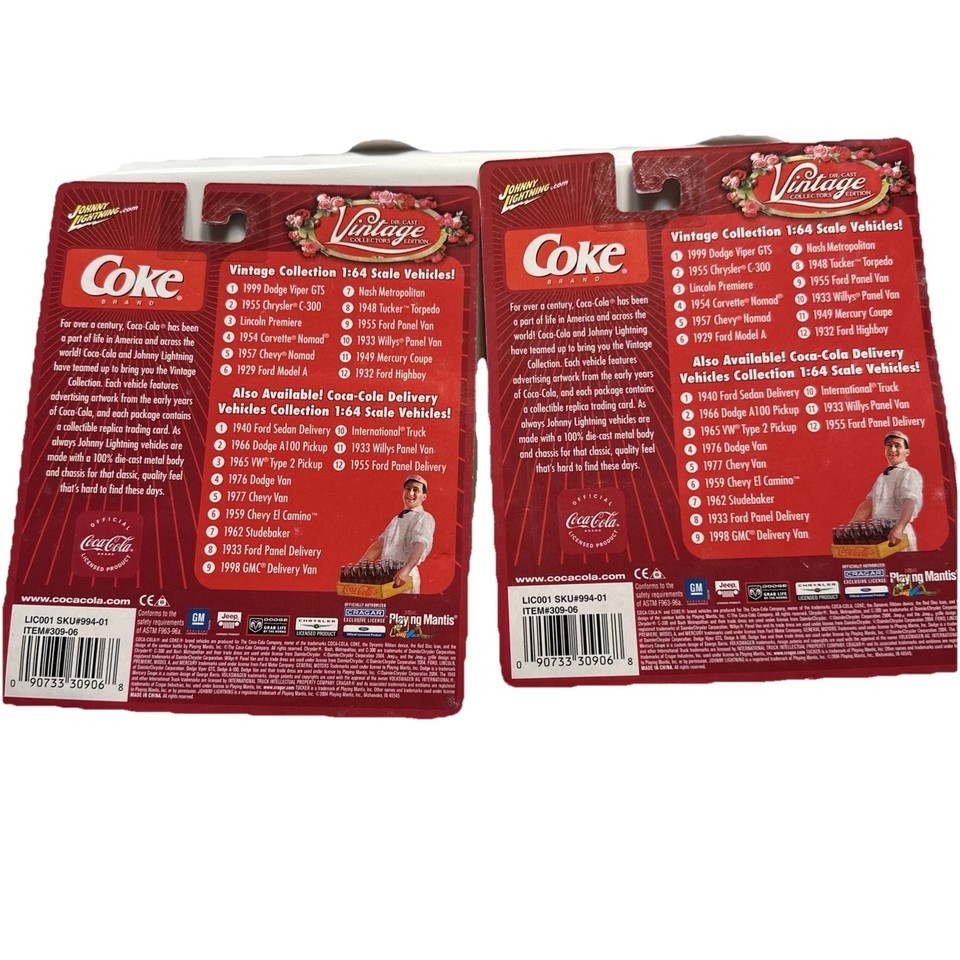 Johnny Lightning Coca-Cola 1:64 Vintage Die Cast Collections Cars Lot ...