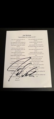 JOE NICHOLS Signed Autographed “tequila makes her clothes fall off ...