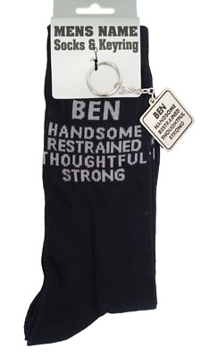 MENS NAME SOCK & KEYRING PACK ( BEN ) X 3 PACKS | eBay