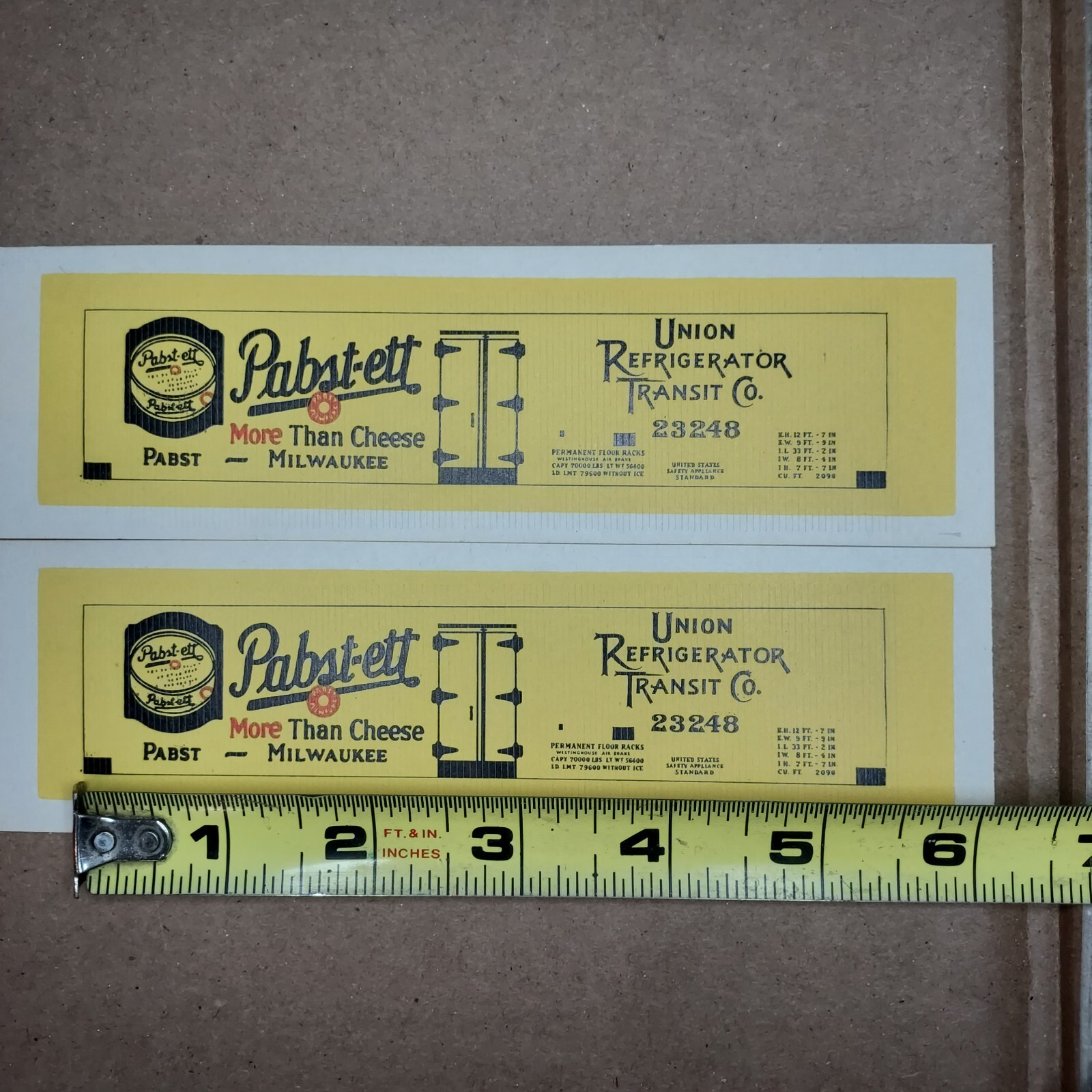 HO Scale Vintage Set of Box Car Side Panels Train Pabst-ett Cheese ...