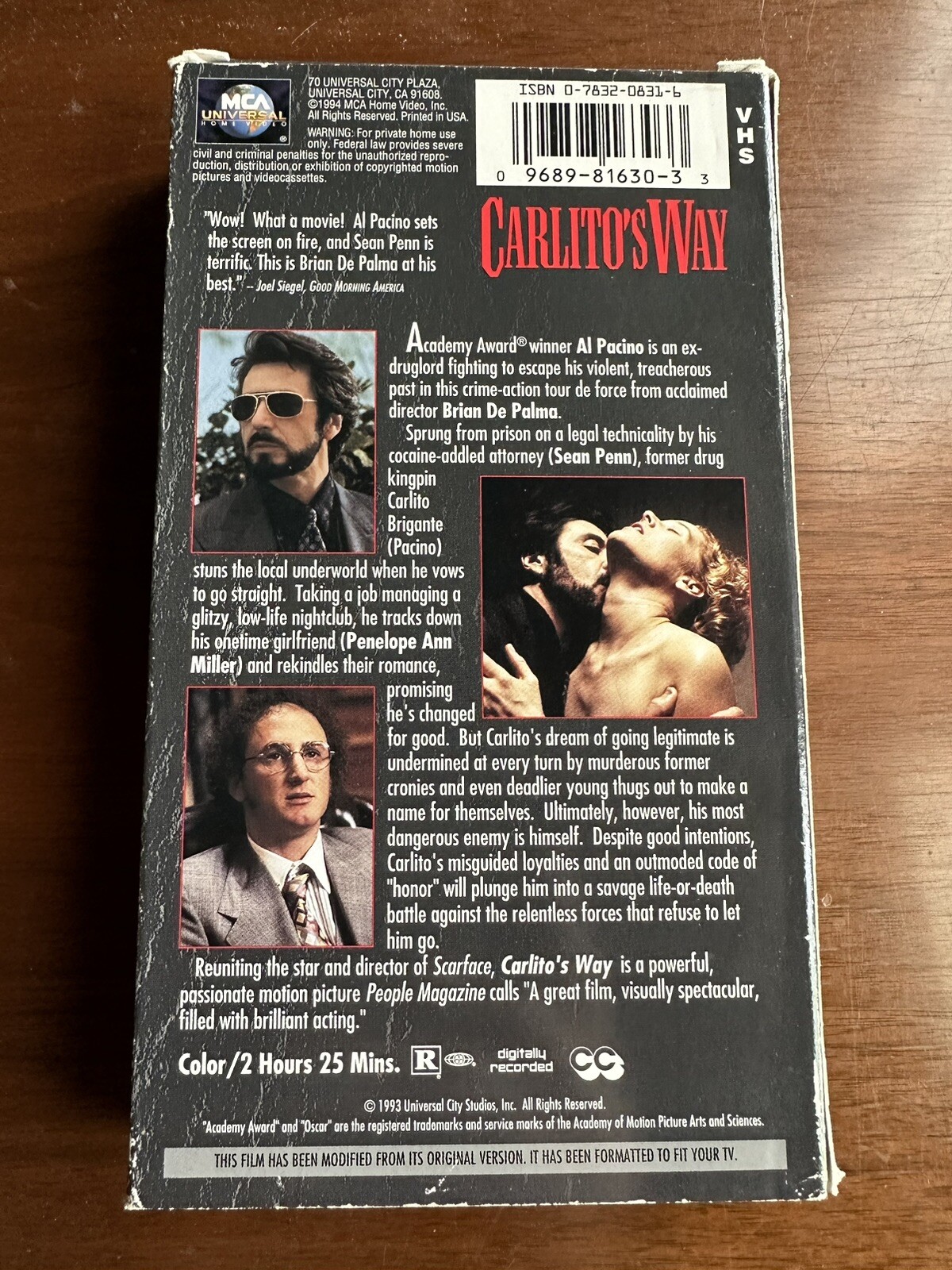 Carlitos Way (VHS, 1994) 96898163033| eBay
