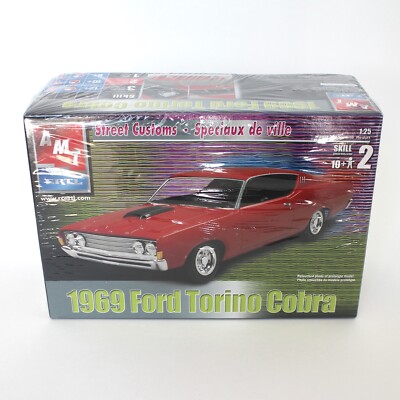 New Sealed Vintage 2002 AMT ERTL 1969 Ford Torino Cobra Model Kit 1:25 ...