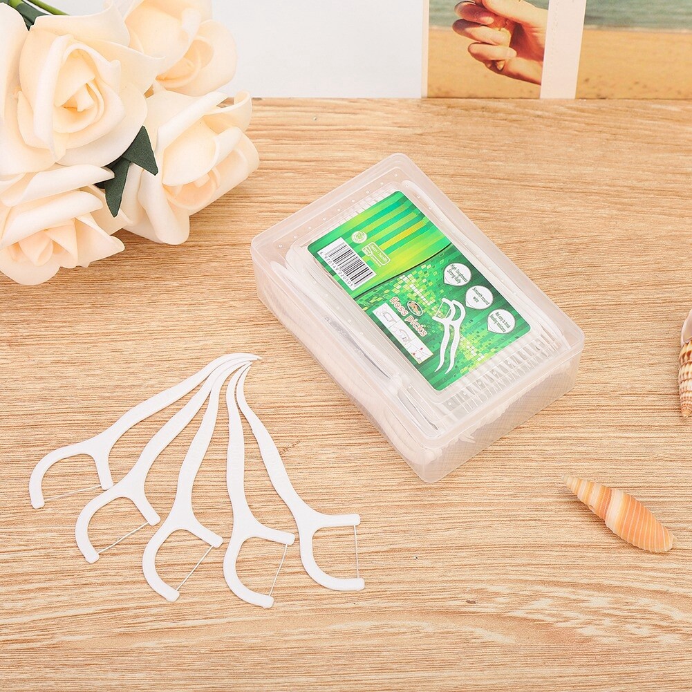 50pcs Dental Floss Disposable Toothpick Tooth Cleaning Oral Hygiene ...