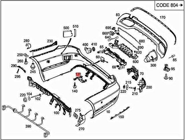 Mercedes-Benz 2128852114 Genuine OEM Bumper Cover Lower Bracket for ...
