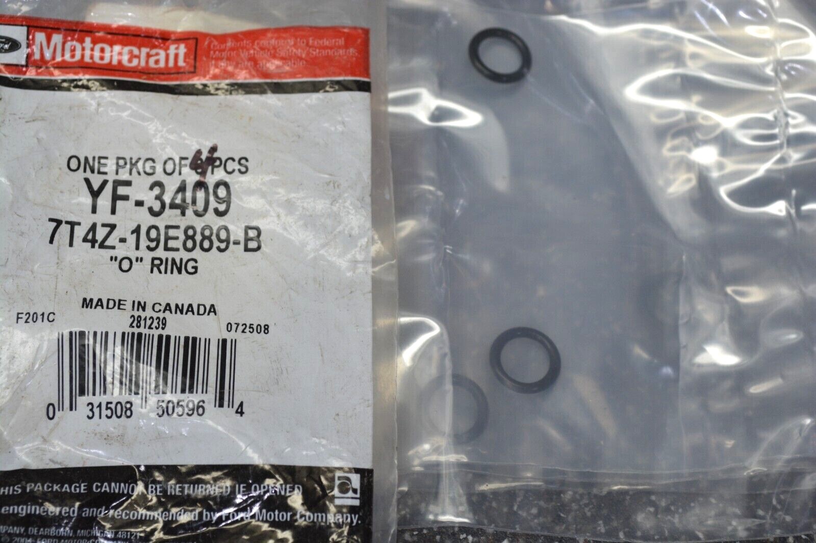 4- YF-3409, 7T4Z-19E889-B A/C O-Ring, Motorcraft, NOS OEM, Sealed, Free ...