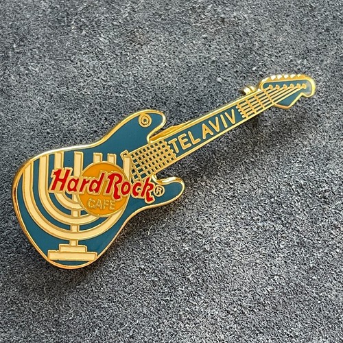 TEL AVIV ISRAEL🇮🇱Hard Rock CAFE®HR PIN🎸BLUE FENDER GUITAR🎸MENORAH🕎 ...