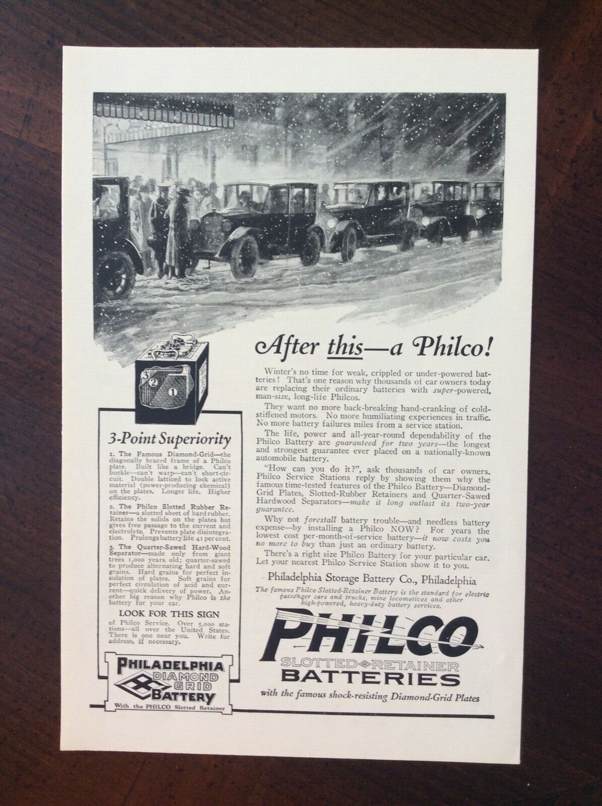 1922 vintage Original ad Philadelphia Diamond Grid Battery Philco ...
