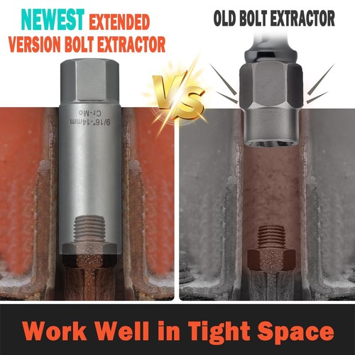 5PCS Deep Bolt Extractor Kit, Easy Out Spark Plug Extractor Socket Set ...