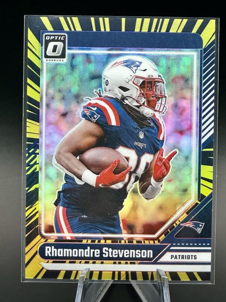 Rhamondre Stevenson Electricity /75 2024 Donruss Optic #134 New England ...