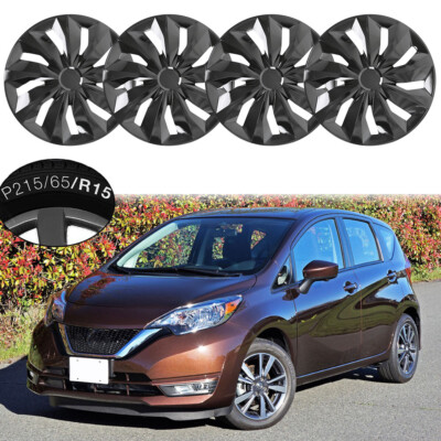 Black 15" Wheel Cover Full Hub Cap fit R15 Tire &Steel Rim For Nissan ...