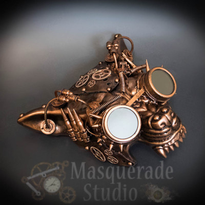 Men's Steampunk Fantasy Robotic Cyborg Wolf Terminator Masquerade Mask ...