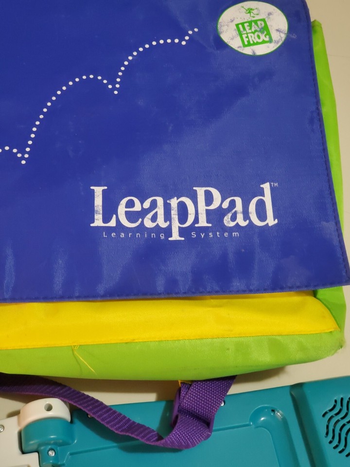 Orig.Leapfrog LeapPad Learning System Green/BlueW/CASE W/ 5 cartridges ...