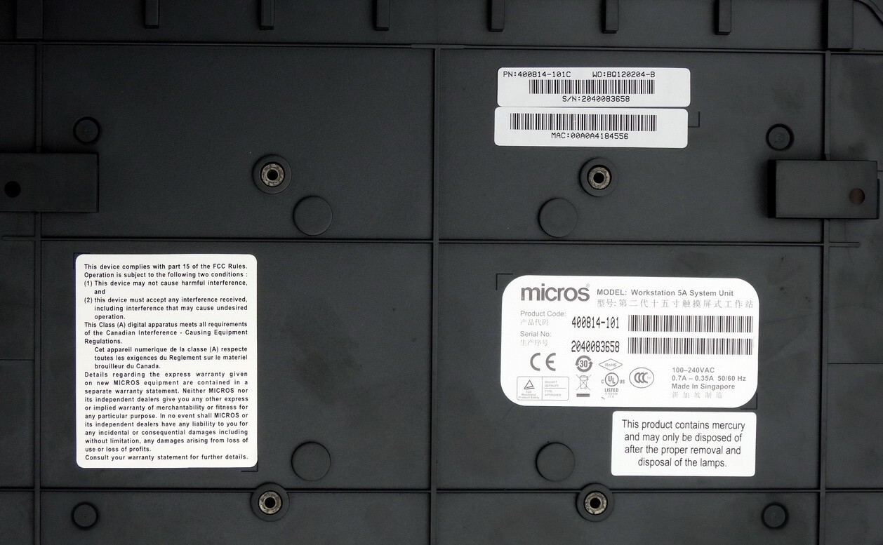 NOS MICROS WORKSTATION 5A SYSTEM UNIT DIGITAL DISPLAY TOUCHSCREEN POS ...