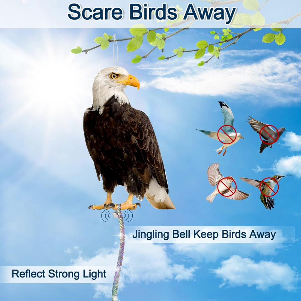 2PCS Hawk Bird Scarer Set Pigeon Deterrent w/ Tape for Home Roof Pond ...