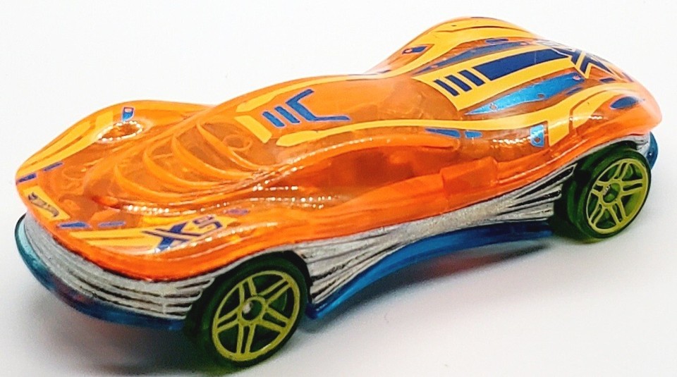 2018 HOT WHEELS X-RAYCERS CLEAR SPEEDER ORANGE DIECAST 3" CAR W/ YELLOW ...