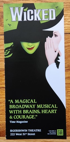 Wicked Broadway Bi-Fold Advertising Flyer Pamphlet 2023 Brittney ...
