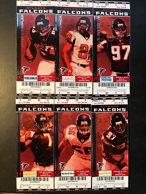 SIX UNUSED FULL SEASON TICKETS FOR 2003 ATLANTA FALCONS AT GEORGIA DOME ...