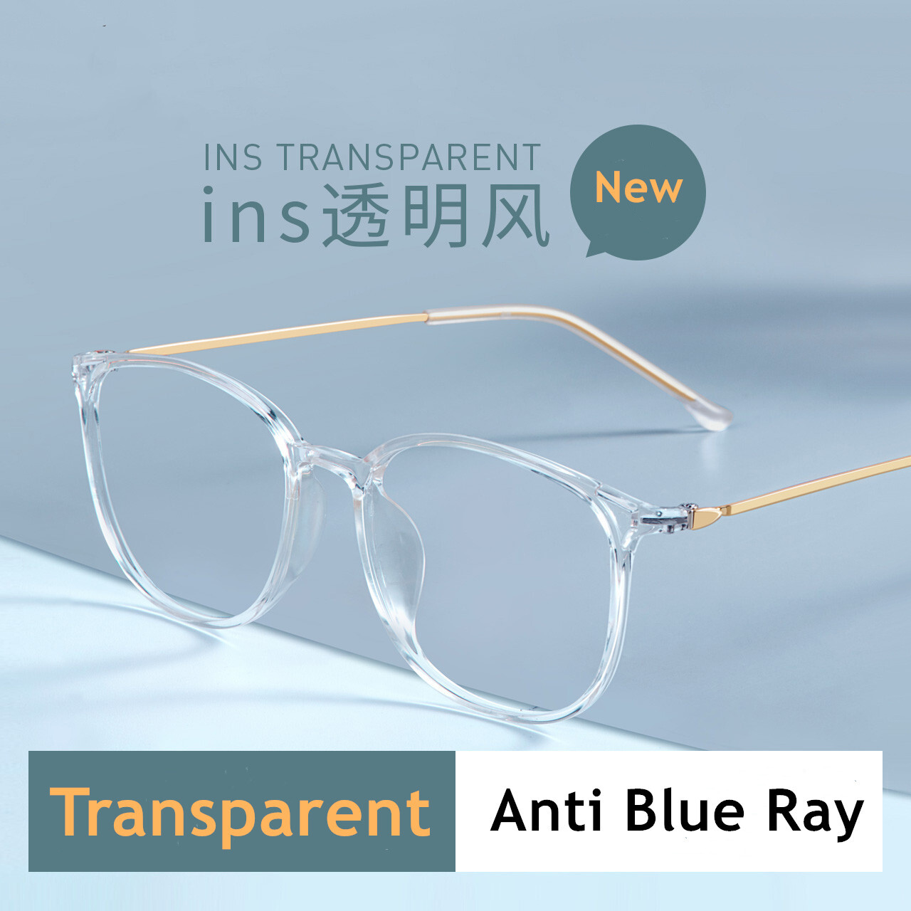 Crystal Transparent Clear Eyeglass frames Super light Spectacles TR90 ...