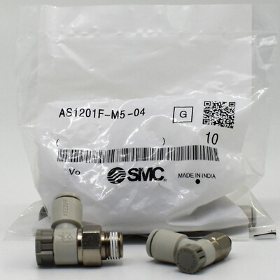 10X SMC NEW AS1201F-M5-04 PLC 4MM Elbow Speed Controller Air Flow ...