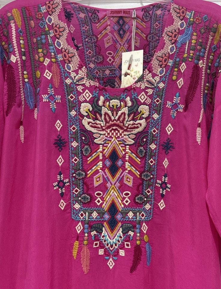 🌸Stunning NWT Johnny Was S (Oversized) Rangoon Embroidered Blouse | eBay