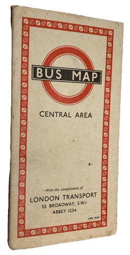 January 1949 London Transport Bus Maps Printing ref. 949 see below for ...
