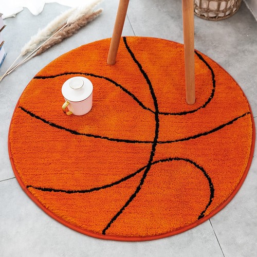Basketball Rug for Boys Bedroom, Sports Rug Round Area Rugs Carpet ...