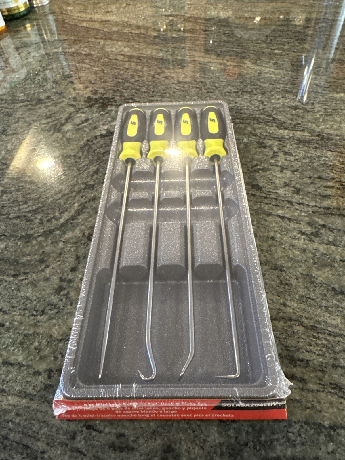 Snap On sglasa204chv 4 pc long soft grip pick set hi viz yellow sealed ...