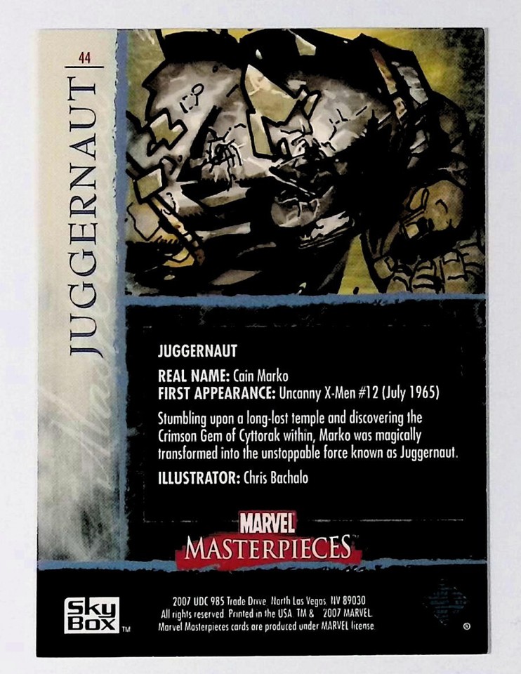 Juggernaut 2007 Skybox Marvel Masterpieces #44 Marvel Comics | eBay