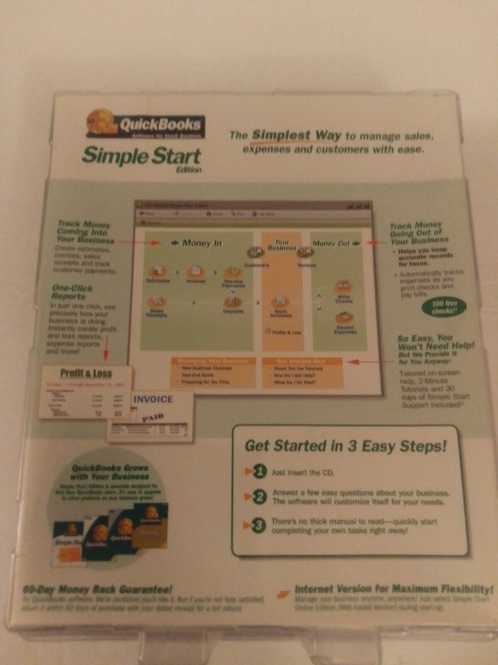 Quickbooks Simple Start 2005 Edition Windows 98 to XP Brand New Factory ...
