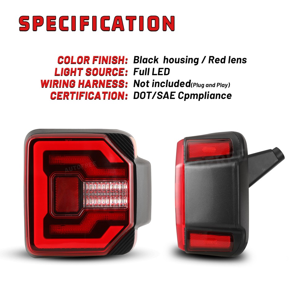 LED Tail Light Sequential Dynamic Turn Signal for 2018-2025 Jeep ...