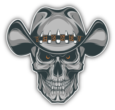 Cowboy Skull Car Bumper Sticker Decal - "SIZES" | eBay