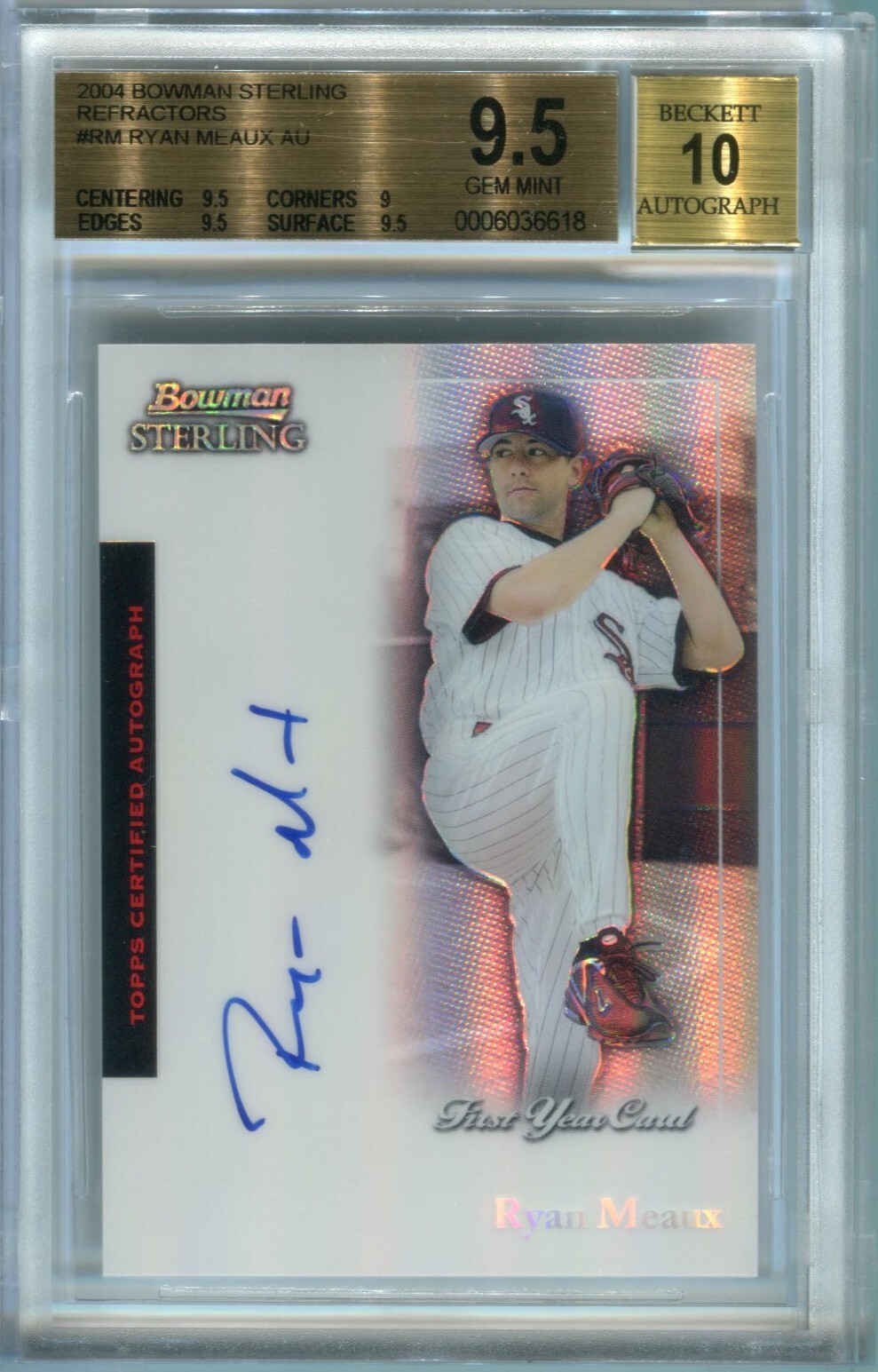 2004 Bowman Sterling - Ryan Meaux #BS-RM Refractor /199 (AU, RC) for ...