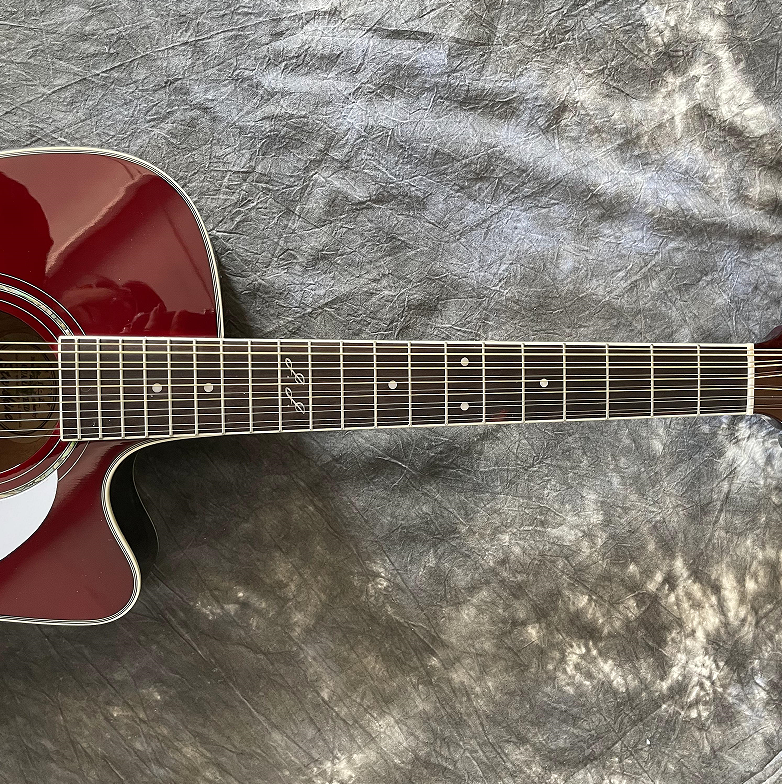 Cutaway 12 String TKM Acoustic Electric Guitar Red Solid Spruce ...