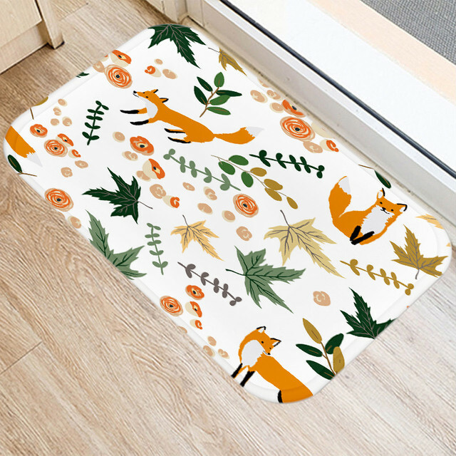 Cartoon fox Door Mat Indoor Hallway Balcony Mats Velvet Living Room ...