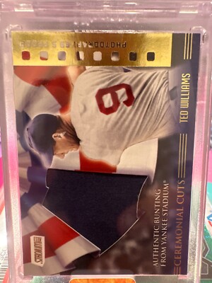Ted Williams 2008 Stadium Club Ceremonial Cuts Gold Photographer's ...
