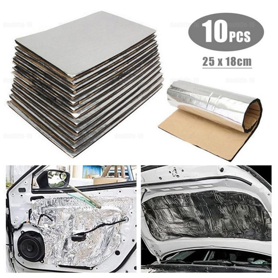 10Pcs Sound Deadener Car Heat Insulation Mat Car Hood Insulation Silent ...