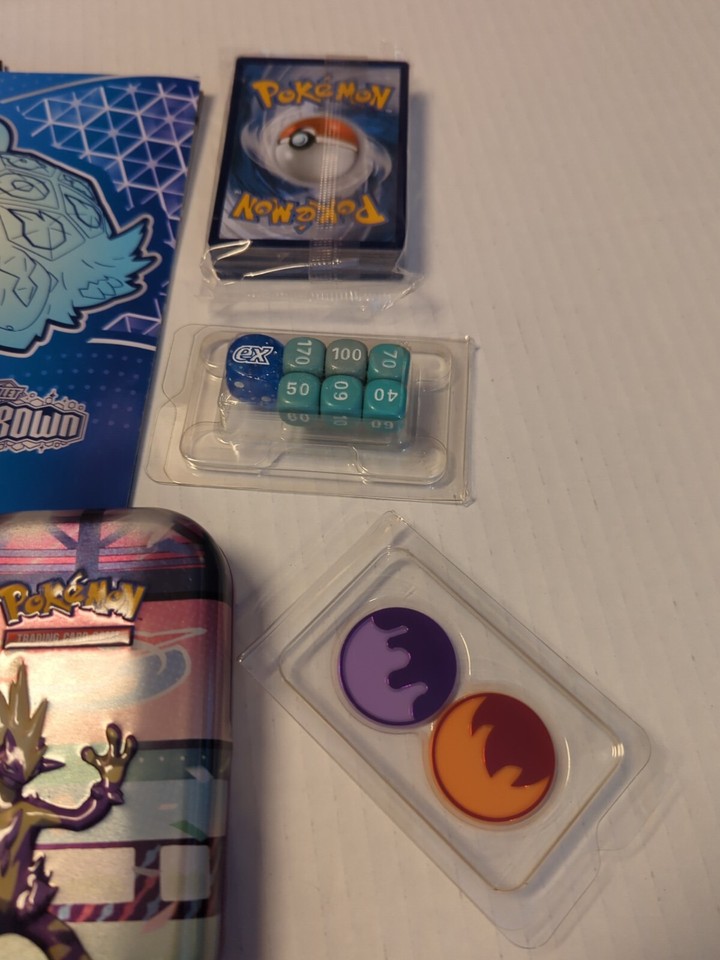 Pokemon TCG Galar Power Set Of 3 Mini Tins Loose Pack Extras Guide Dice ...