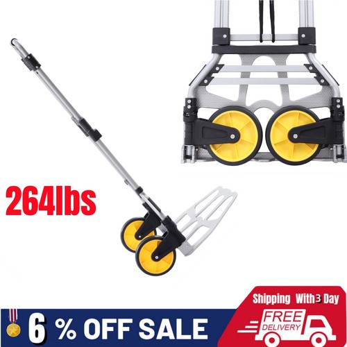 264lbs Cart Folding Dolly Collapsible Trolley Push Hand Truck Moving ...