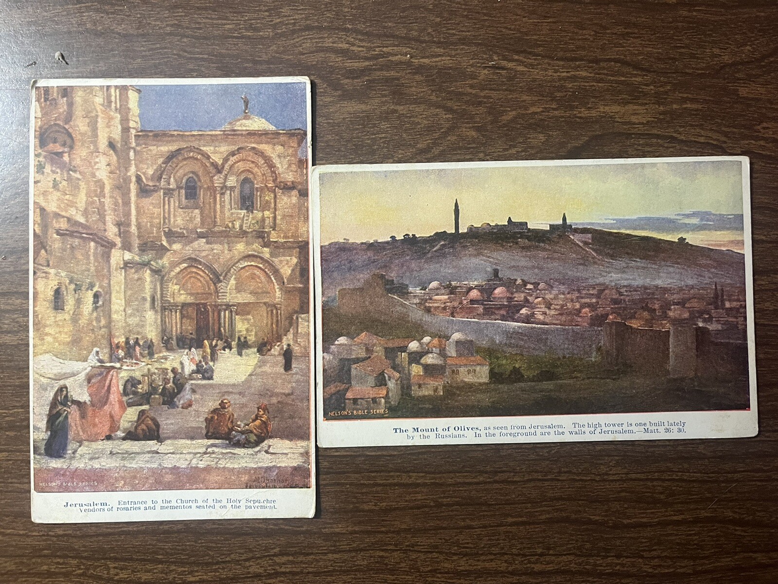 2 Jerusalem, Israel Postcards ~ Mount of Olives, Church of Holy ...