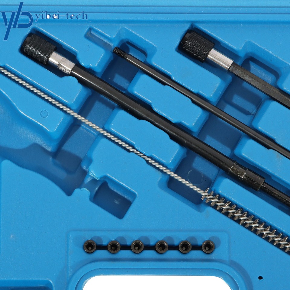 19PCS Diesel Injector Seat Cleaning Brush Tool Kit Engine Injectors ...