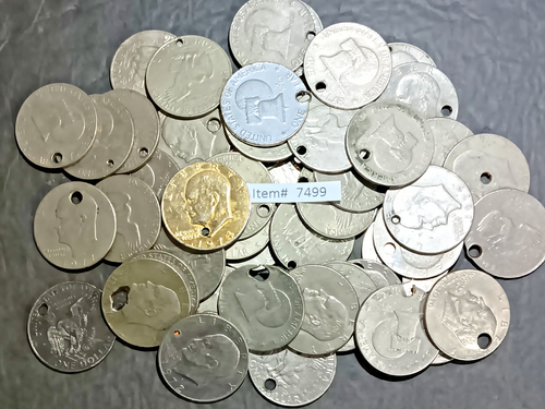 Lot of 50: Drilled, Holed, Bent, Mute USA Eisenhower Ike $1 Coins ...