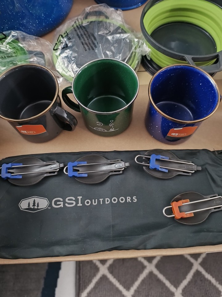 One Lot Of GSI Outdoors Items. Cookware, Drinkware and some Coffee Pots ...