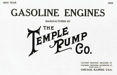Temple Pump CO. Gas Engine Motor Catalog Book hit miss manual jack ...