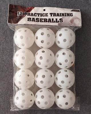 12 Academy 3" All-star Plastic Training Practice Baseballs With Holes ...