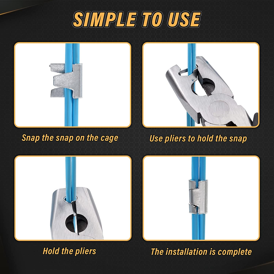 1200Pcs Wire Cage Clips with Hog Ring Pliers, Fencing Pliers for Animal ...