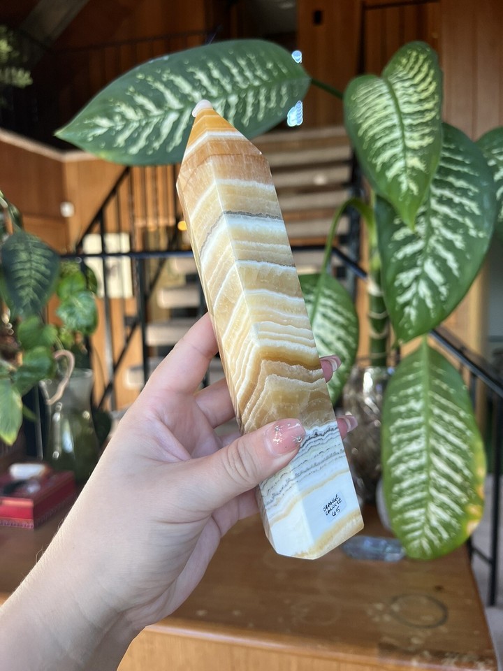 XL Natural Orange Banded Calcite Tower Creamsicle | eBay